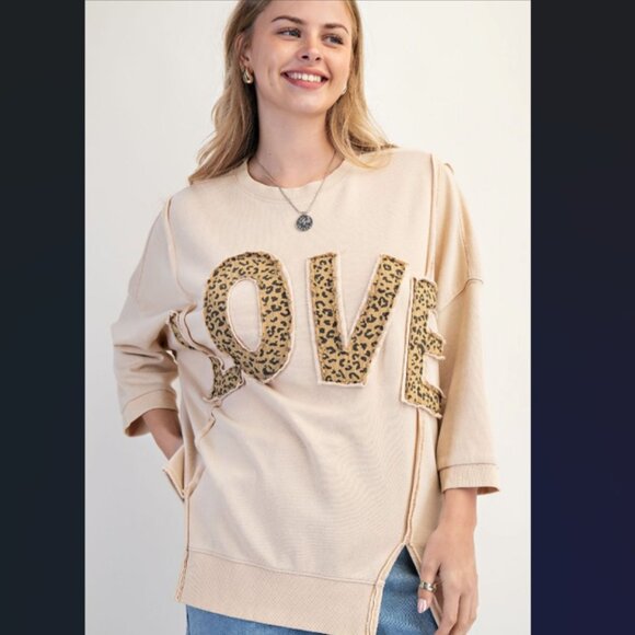 Easel Los Angeles | Tops | E5r Easel Leopard Love Patch Washed Terry ...
